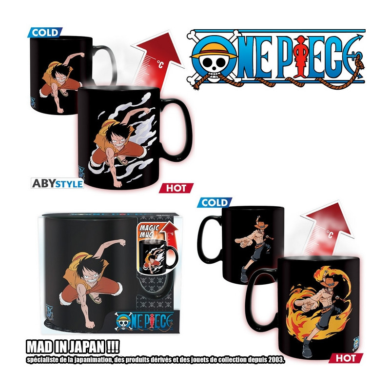 ONE PIECE Mug Heat Change Luffy & Ace Abystyle