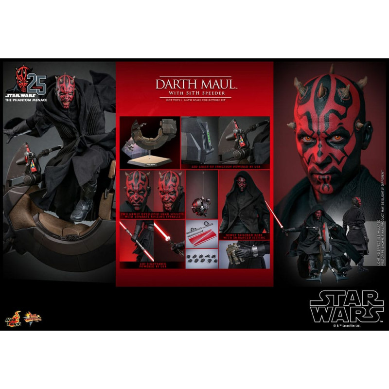 Figurine Darth Maul with Sith Speeder Hot Toys Star Wars Episode I