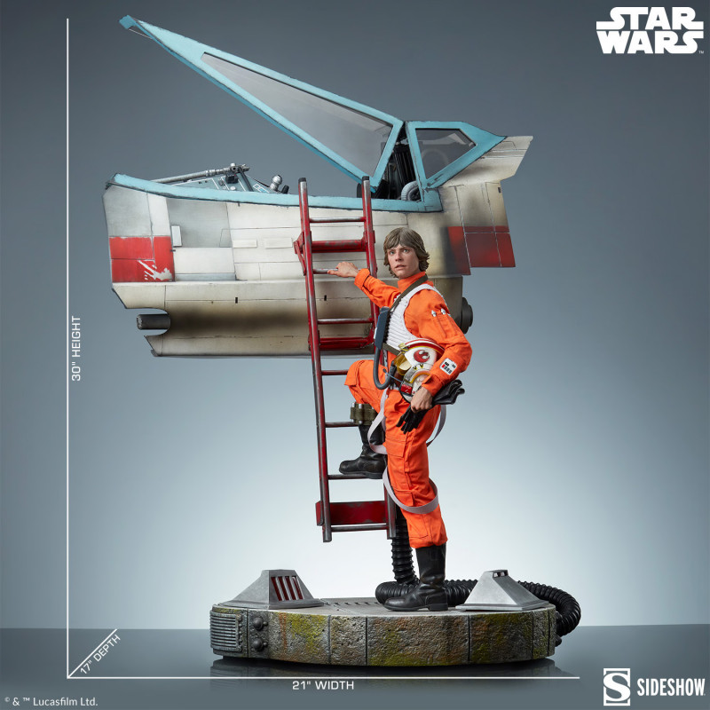 Statue Luke Skywalker & X-Wing : Red Five Standing By Premium Format ...