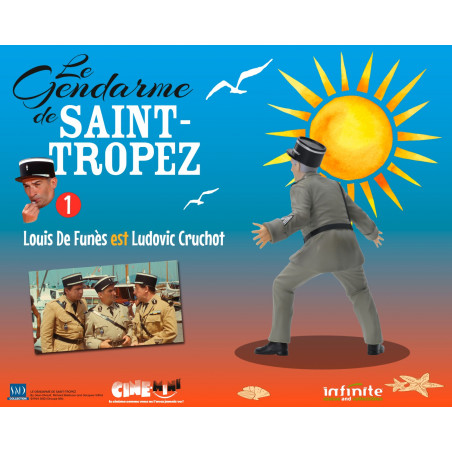 Figurine Louis de Funès est Ludovic Cruchot Cine-Mini Infinite Statue Le Gendarme de Saint-Tropez